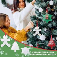 China Christmas Gingerbread Man Xmas Tree Hanging Decoration Blanks Glass Sublimation Christmas Ornament for sale