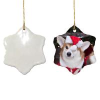 China Personalized Christmas Ornaments With Photo Different Shapes Ceramic Sublimation Ornaments for sale