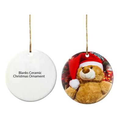 China Personalized Christmas Ornaments With Photo Different Shapes Ceramic Sublimation Ornaments for sale