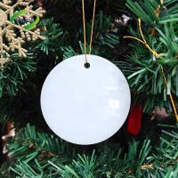China Blanks Clear Xmas Tree Hanging Ornament Decorations Glass Sublimation Christmas Ornaments for sale