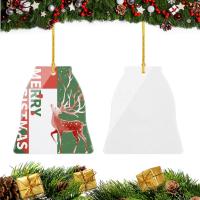 China Blanks Clear Xmas Tree Hanging Ornament Decorations Glass Sublimation Christmas Ornaments for sale