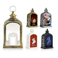 China Custom Blanks Christmas Lantern Hanging Led Garden Decorative Storm Light Sublimation Lanterns for sale