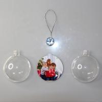 China High Clear Plastic 9cm Large Blank Round Sublimation Christmas Ball Hanging Ornament for sale