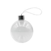 China High Clear Plastic 9cm Large Blank Round Sublimation Christmas Ball Hanging Ornament for sale