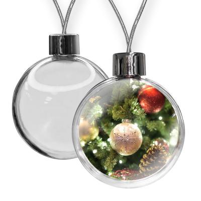 China High Clear Plastic 9cm Large Blank Round Sublimation Christmas Ball Hanging Ornament for sale