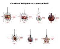 China Blank Sublimation Christmas Tree Ornaments Transparent Plastic Star Sublimation Christmas Ornament for sale
