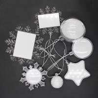 China Customized Photo Christmas Ornaments Transparent Plastic Snowflake Christmas Sublimation Ornaments for sale