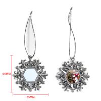 China Diy Printable Blank Metal Sublimation Christmas Hanging Snowflake Ornament Sublimation Tree Decorations for sale