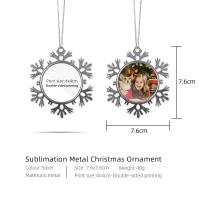 China Sublimation Blank Christmas Ornaments Metal Snowflake Christmas Custom Christmas Tree Ornaments for sale
