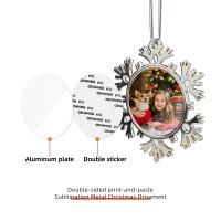 China Sublimation Blank Christmas Ornaments Metal Snowflake Christmas Custom Christmas Tree Ornaments for sale