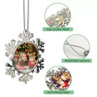 China Sublimation Blank Christmas Ornaments Metal Snowflake Christmas Custom Christmas Tree Ornaments for sale