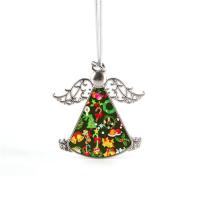 China Personalised Photo Christmas Decorations Sublimation Blank Zinc Alloy Christmas Ornaments Angel Wing for sale
