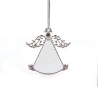 China Personalised Photo Christmas Decorations Sublimation Blank Zinc Alloy Christmas Ornaments Angel Wing for sale
