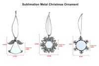 China Custom Christmas Tree Ornaments Sublimation Christmas Blanks Metal Snowflake Ornament for sale