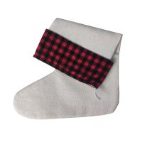China Custom Blank White Linen Sublimation Christmas Stockings for sale