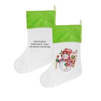 China Blank Patchwork Color Sublimation Christmas Stockings For Christmas Eve And Holiday Ornaments for sale