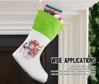 China Blank Patchwork Color Sublimation Christmas Stockings For Christmas Eve And Holiday Ornaments for sale