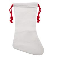 China Sublimation Christmas Decorations White Linen Christmas Stocking Sublimation Blanks for sale
