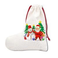 China Sublimation Christmas Decorations White Linen Christmas Stocking Sublimation Blanks for sale