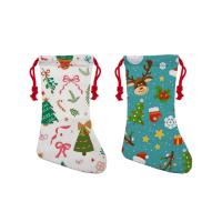 China Sublimation Christmas Decorations White Linen Christmas Stocking Sublimation Blanks for sale