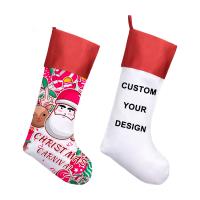 China 100% Polyester Peach Skin Sublimation Blank Christmas Stockings Personalized Christmas Ornaments With Photo for sale