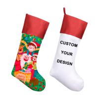 China 100% Polyester Peach Skin Sublimation Blank Christmas Stockings Personalized Christmas Ornaments With Photo for sale