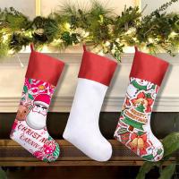 China 100% Polyester Peach Skin Sublimation Blank Christmas Stockings Personalized Christmas Ornaments With Photo for sale