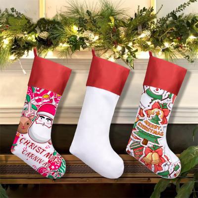 China 100% Polyester Peach Skin Sublimation Blank Christmas Stockings Personalized Christmas Ornaments With Photo for sale