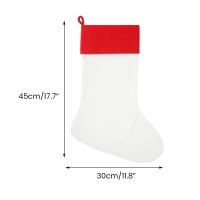 China Sublimation Xmas Decorations Personalized Charpie Sublimation Blank Christmas Stockings With Red Cuff for sale