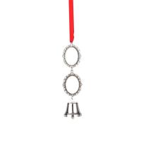 China Custom Christmas Decoration Double Charms Bell Metal Xmas Pendent Sublimation Christmas Ornaments for sale