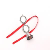 China Custom Christmas Decoration Double Charms Bell Metal Xmas Pendent Sublimation Christmas Ornaments for sale