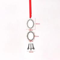 China Custom Christmas Decoration Double Charms Bell Metal Xmas Pendent Sublimation Christmas Ornaments for sale