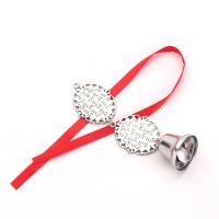 China Custom Christmas Decoration Double Charms Bell Metal Xmas Pendent Sublimation Christmas Ornaments for sale