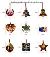 China Sublimation Christmas Gifts Supply Double Sided Aluminum Sublimation Christmas Ornaments Blanks for sale