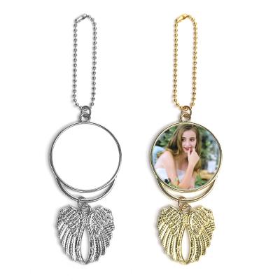 China Personalized Metal Angel Wing Christmas Ornaments For Sublimation for sale