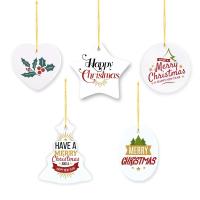 China Different Shapes Sublimation Ceramic Christmas Ornaments  Blank Ceramic Ornaments for sale