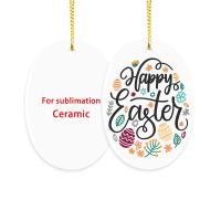 China Different Shapes Sublimation Ceramic Christmas Ornaments  Blank Ceramic Ornaments for sale