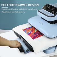 China Intelligent Touch Panel Heat Transfer Machine Auto Press Auto Release Heat Press Printer With Pull Out Skateboard for sale