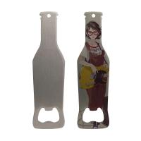 China Custom Metal Bottle Openers Sublimation Blank Brushed Metal Stainless Steel Beer Bottle Opener Souvenirs With Your Logo for sale