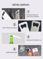 China Custom Metal Bottle Openers Sublimation Blank Brushed Metal Stainless Steel Beer Bottle Opener Souvenirs With Your Logo for sale
