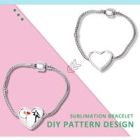 China Personalized Sublimation Angel Wings Bracelet Creative Souvenir Gift Sublimation Metal Charm Bracelets for sale