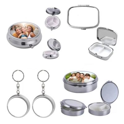 China Round Metal Sublimation Pill Box With Aluminum Insert for sale