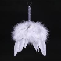 China Customized Logo Angel Wing Xmas Hanging Ornaments Sublimation Blank Feather Wing Christmas Wedding Party Decoration for sale