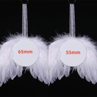 China Customized Logo Angel Wing Xmas Hanging Ornaments Sublimation Blank Feather Wing Christmas Wedding Party Decoration for sale
