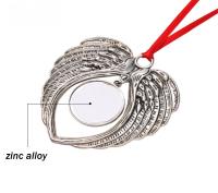 China Sublimation Personalized Gift Metal Sublimation Angel Wing Pendant For Decor And Souvenirs for sale
