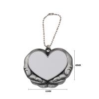China Creative Christmas Ornament Heart In Hands Sublimation Car Charm Pendants Blanks For Heat Press for sale