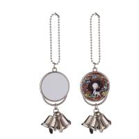 China Custom Bell Pendant Christmas Day Gift Small Pendant Sublimation Metal Bell Ornament for sale