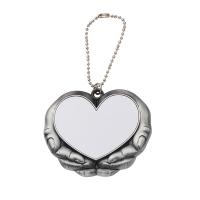 China Customized For Love In Hands Memorial Car Hanging Ornament Metal Sublimation Blank Elegant Car Hanger for sale