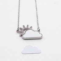 China DIY Printing Silver Blank Sublimation Cloud Photo Necklace For Valentine'S Day Gifts Custom Picture Necklace for sale