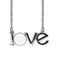 China Sublimation Blank Necklace Love Shape DIY Photo Print Metal Charms Sublimation Necklace Pendants for sale